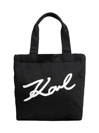 Karl Lagerfeld Cotton Gabardine Tote - Black