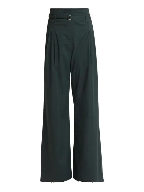 Proenza Schouler White Label Raver Belted Wide-leg Pants - Dark Green