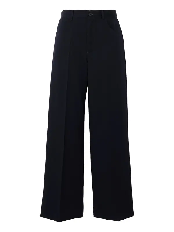 JIL SANDER Wool-gabardine Straight-leg Trousers - Blue