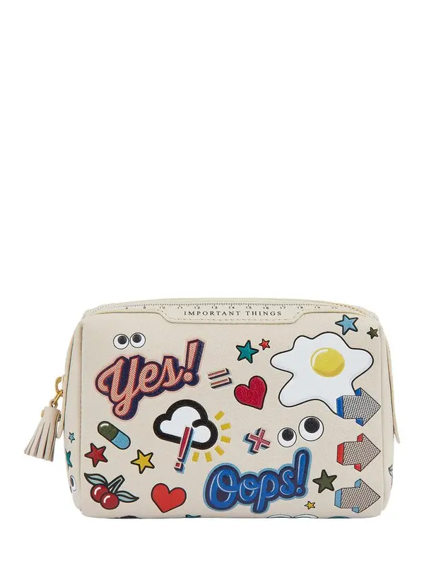 ANYA HINDMARCH Leather Important Things Pouch - Grey