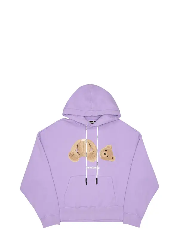 Palm Angels Bear Appliqué Hoodie - Purple