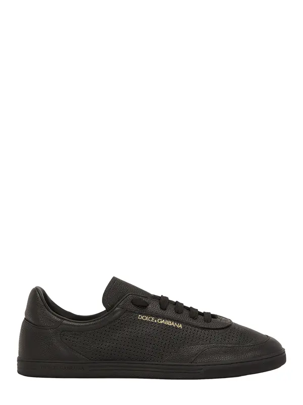 Dolce & Gabbana Perforated Calfskin Saint Tropez Sneakers - Black