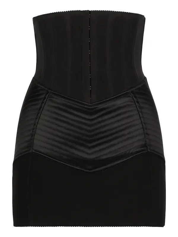 Dolce & Gabbana Short Skirt With Corset Belt - Black