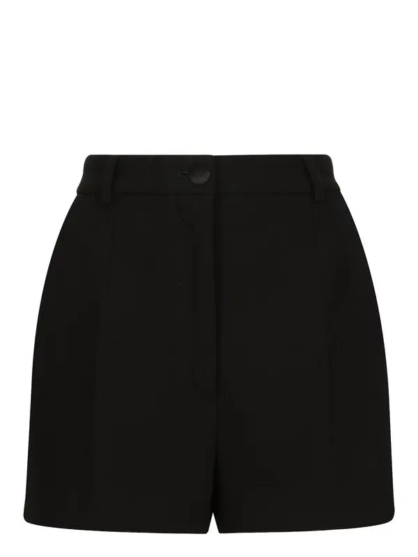 Dolce & Gabbana Double Wool Crepe Shorts - Black