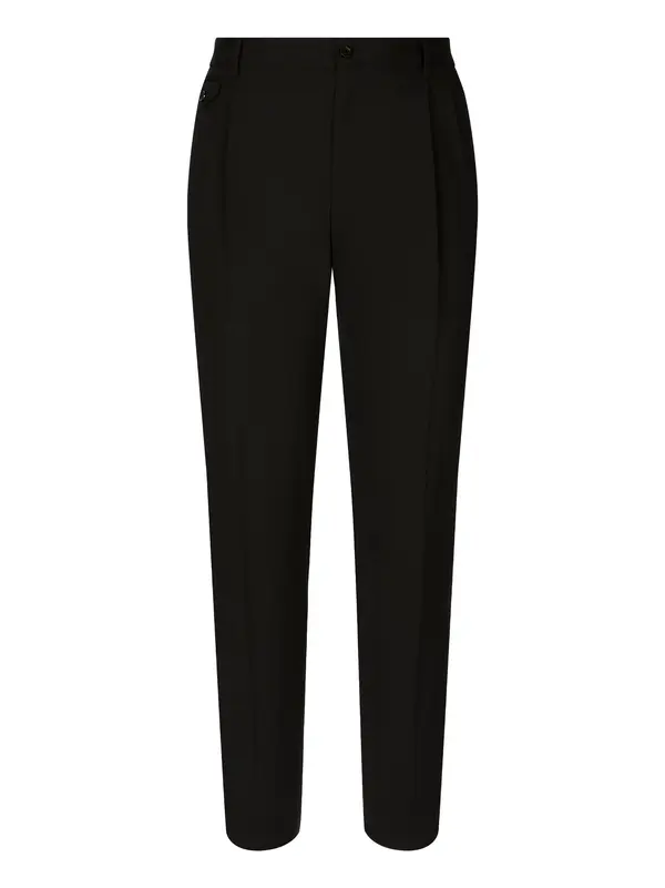Dolce & Gabbana Tailored Stretch Wool Pants - Black