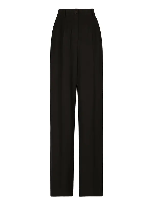 Dolce & Gabbana Twill Palazzo Pants - Black