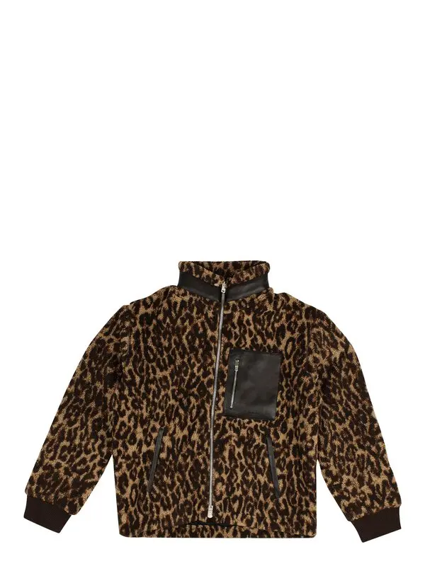 Amiri Leopard Print Fleece Jacket - Black