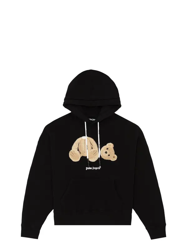 Palm Angels Bear Motif Hoodie - Black