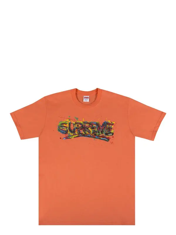Supreme Paint Logo Tee - Orange