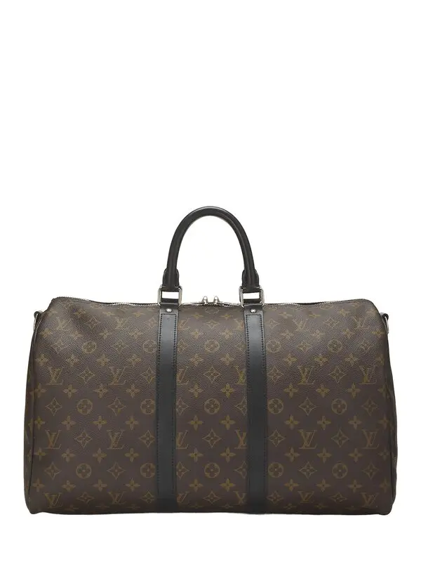 LOUIS VUITTON Monogram Macassar Keepall Bandouliere 45 - Brown