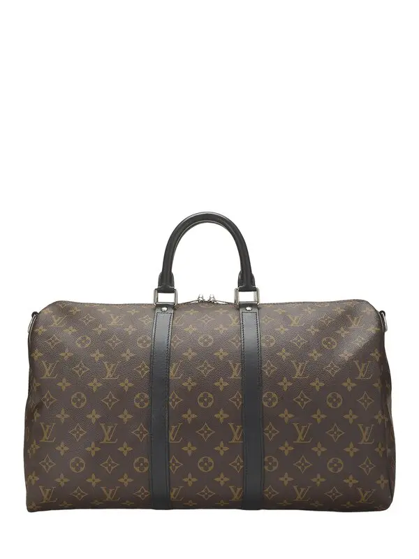 LOUIS VUITTON Monogram Macassar Keepall Bandouliere 45 - Brown
