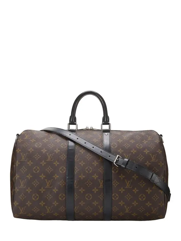 LOUIS VUITTON Monogram Macassar Keepall Bandouliere 45 - Brown