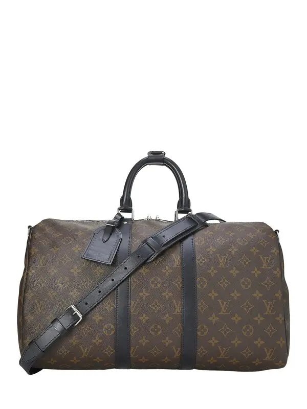 LOUIS VUITTON Monogram Macassar Keepall Bandouliere 45 - Brown