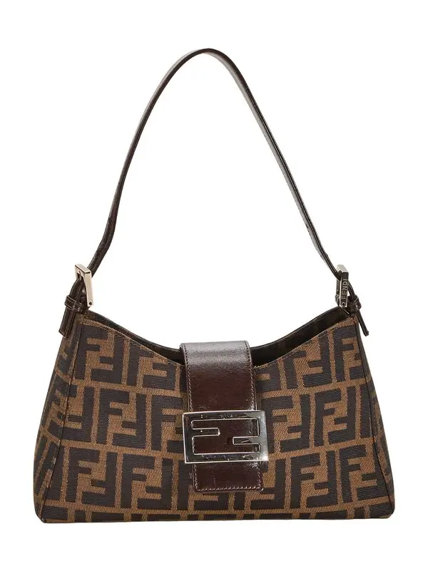Fendi Zucca Canvas Shoulder Bag - Brown