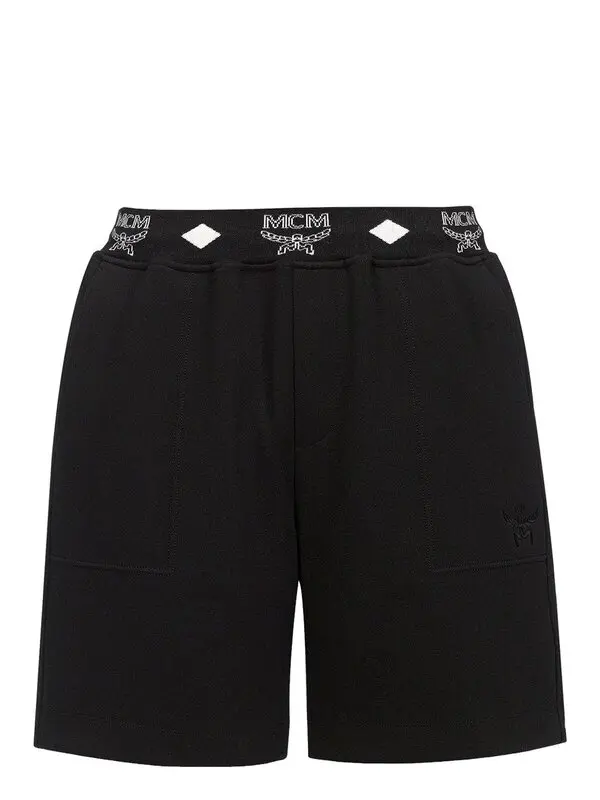 Mcm Essential Logo Ponte Shorts - Black