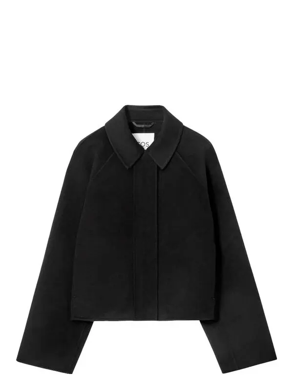 Cos Short Double-faced Wool Jacket - Black