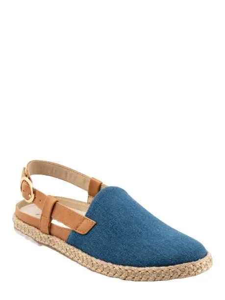 Trotters Paisley Slingback Espadrille Flat - Blue Jean Textile