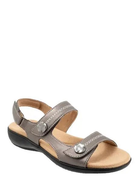 Trotters Romi Stitch Slingback Sandal - Pewter