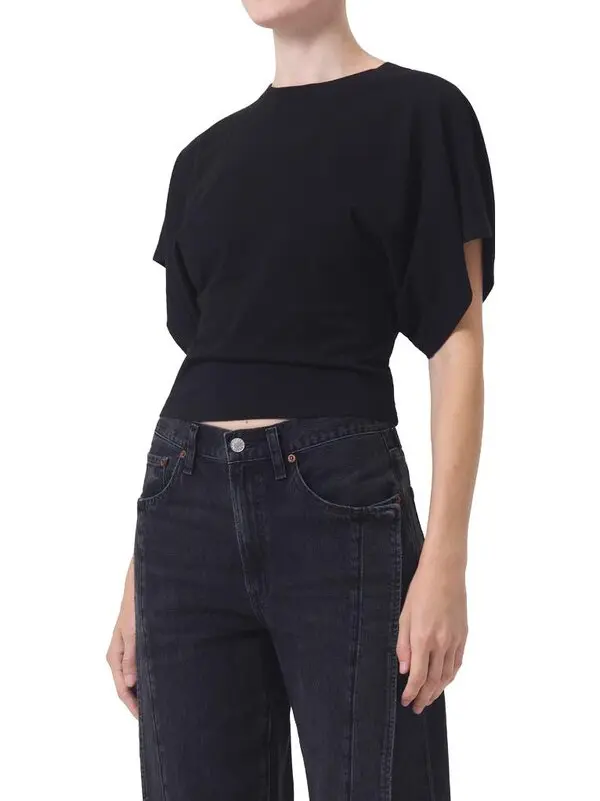 AGOLDE Britt Cotton Jersey T-shirt - Black