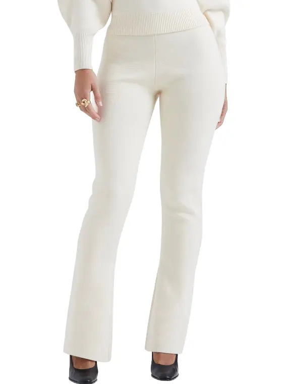 House Of Cb Nereida Rib Flare Pants - Cream