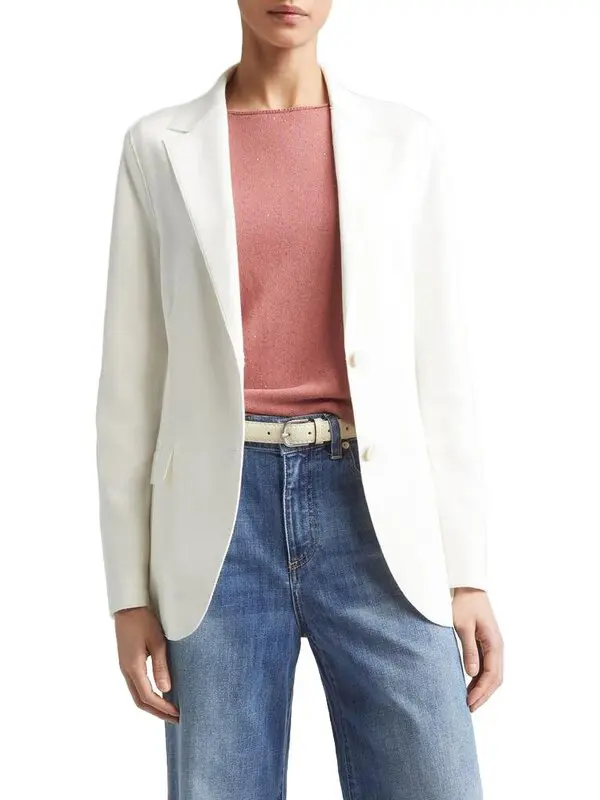 Eleventy Double Breasted Blazer - White