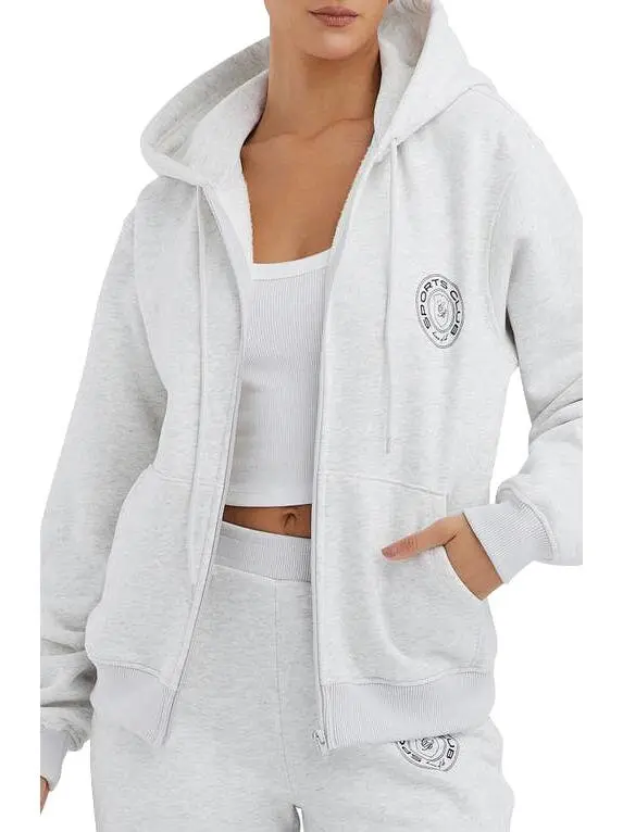 House Of Cb Cotton-blend Hoodie - Light Grey Marl