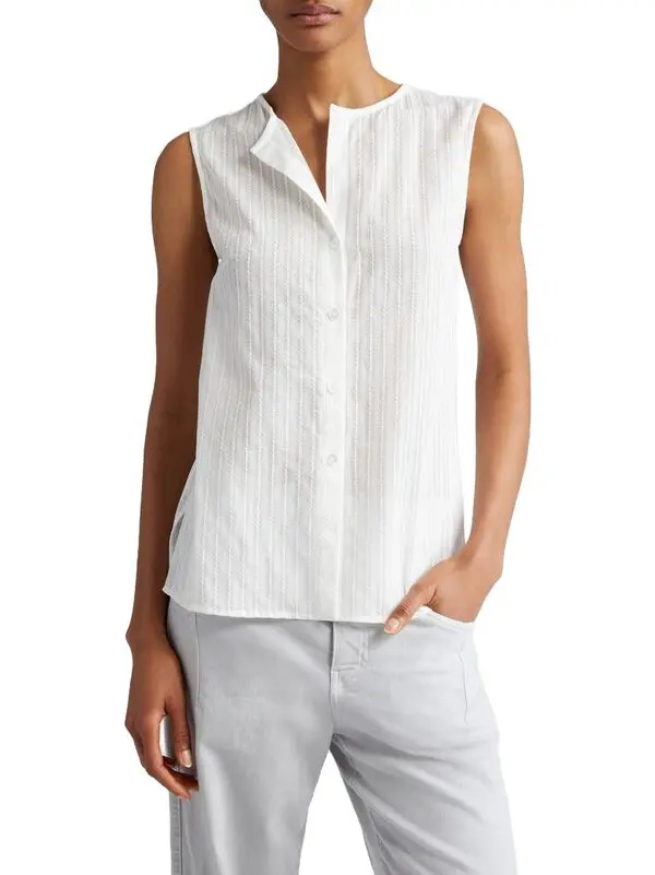 Eleventy Textured Sleeveless Shirt - White