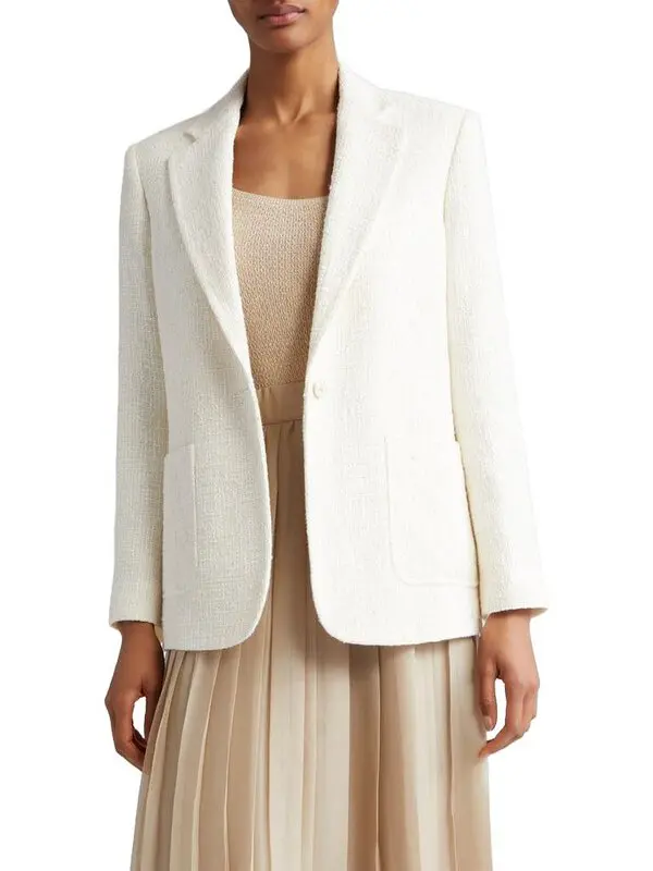 Eleventy Bouclé Blazer - Ivory