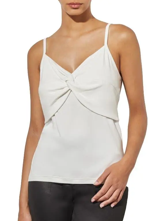 Ming Wang Knot Detail Jersey Camisole - White