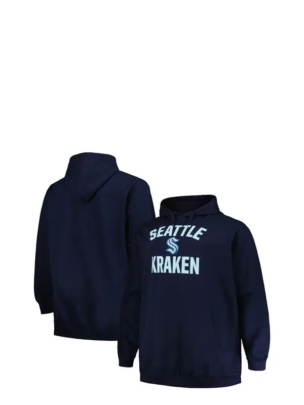 Profile Seattle Kraken Arch Over Logo Pullover Hoodie - Navy