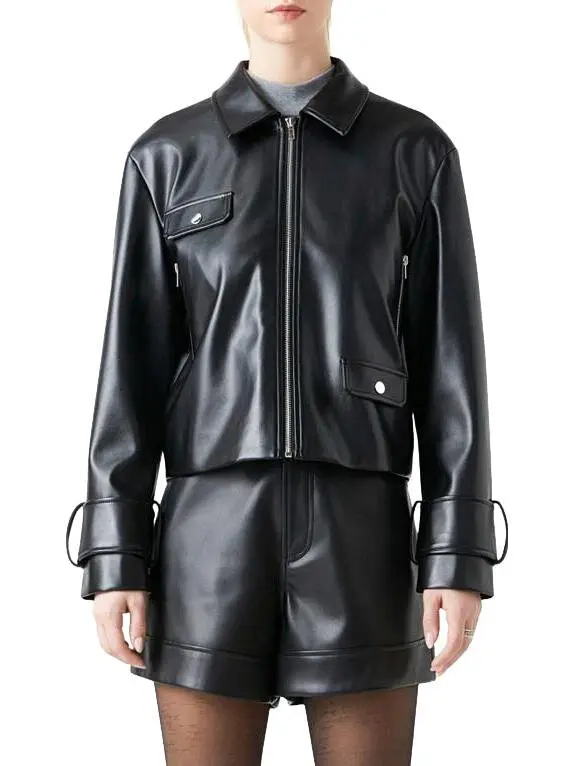 GREY LAB Faux Leather Jacket - Black