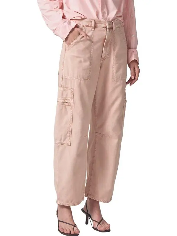 Citizens Of Humanity Marcelle Low Rise Barrel Cargo Pants - Roselle (lt Pink)