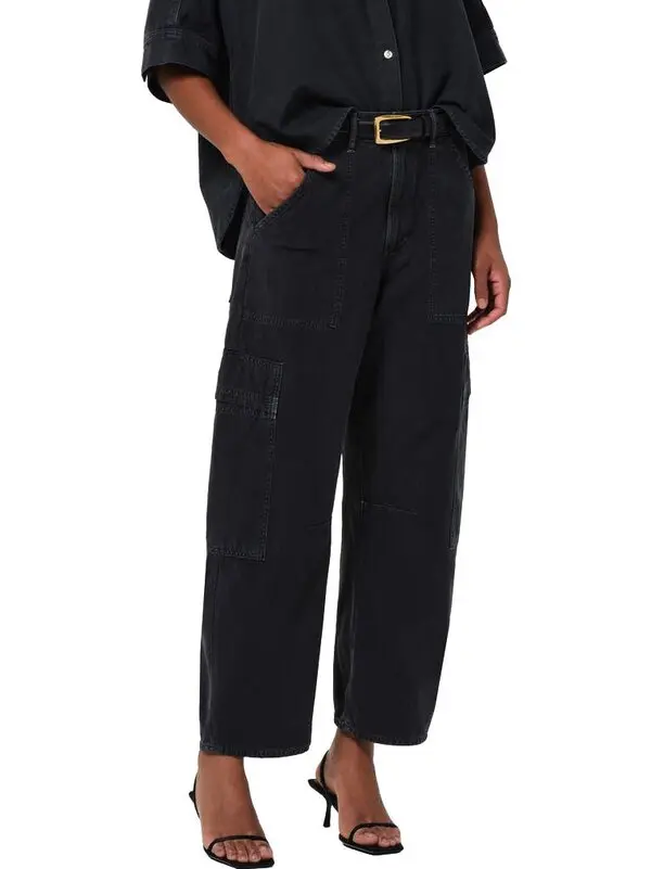 Citizens Of Humanity Marcelle Low Rise Barrel Cargo Pants - Washed Black (washed Blk)