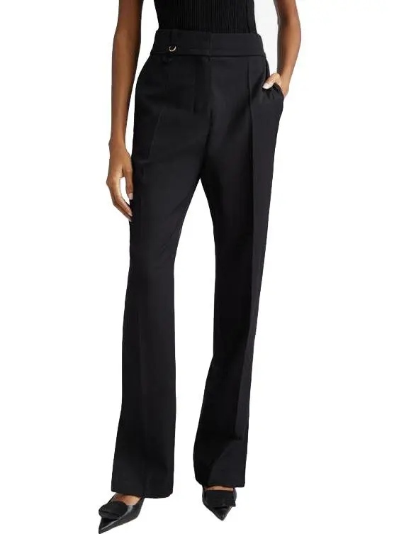 Jacquemus Le Pantalon Tibau Split Hem Wool Pants - Black