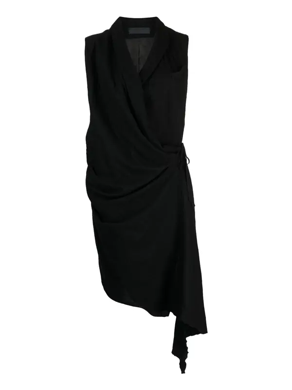 MARC LE BIHAN Draped Wool Vest - Black