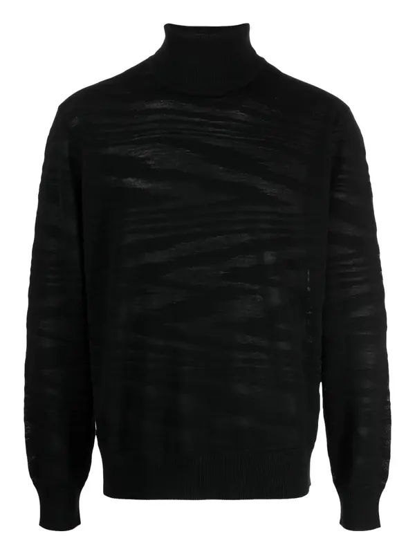 Missoni Contrast-trim Roll-neck Jumper - Black