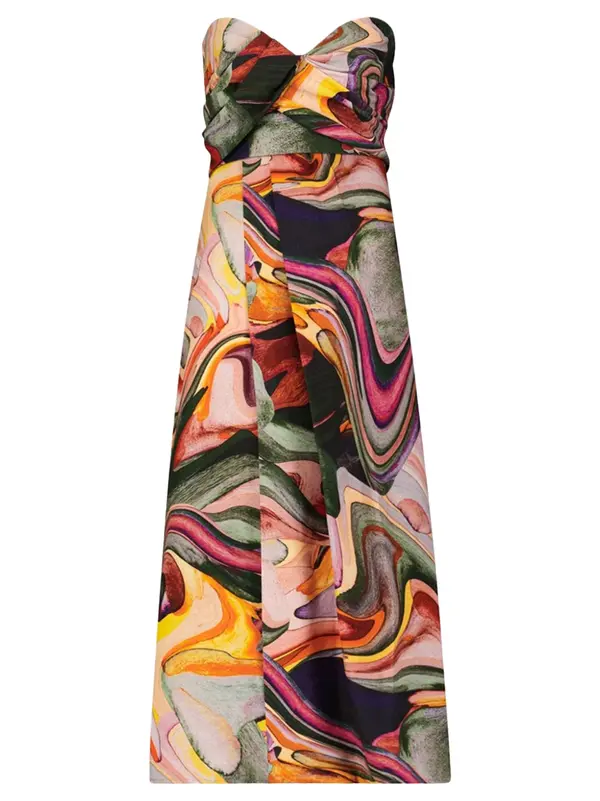 Mara Hoffman Yara Abstract-print Midi Dress - Green