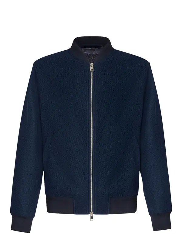 Etro Textured Cotton Bomber Jacket - Blue