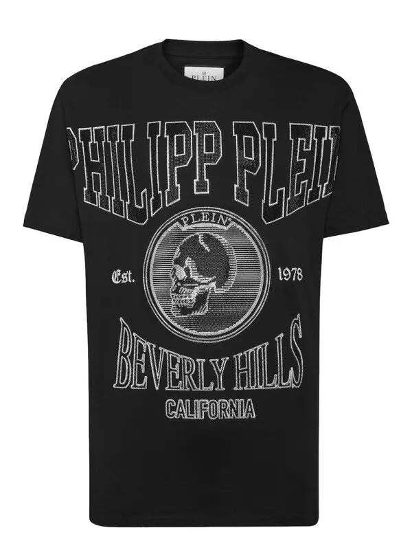 Philipp Plein Crystal-embellished Cotton T-shirt - Black