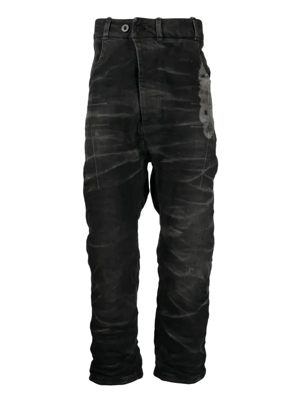 Boris Bidjan Saberi Distressed Cropped Jeans - Black
