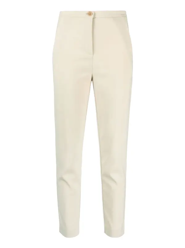 Patrizia Pepe Mid-rise Slim Trousers - Brown