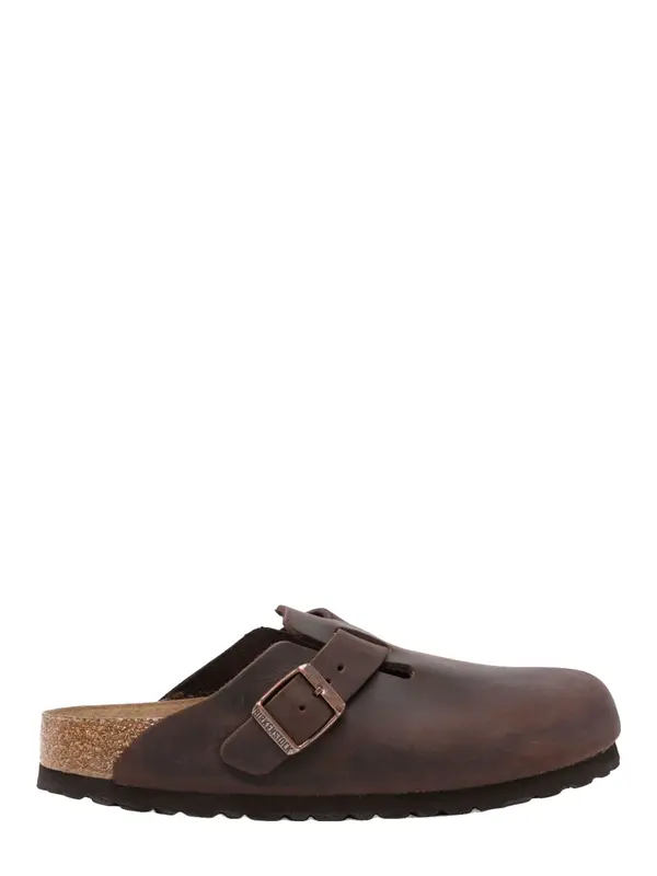 BIRKENSTOCK Boston Leather Mules - Brown