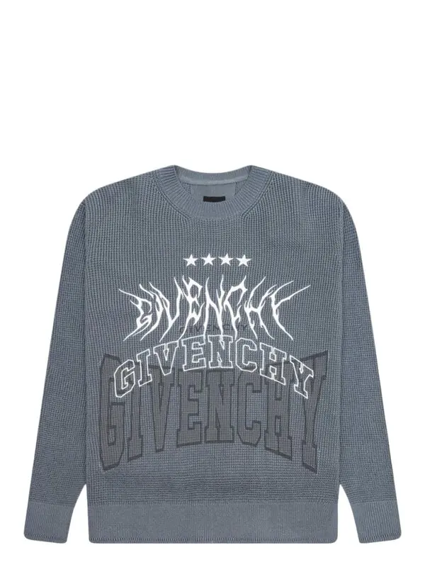 Givenchy Logo-embroidered Waffle-knit Jumper - Grey