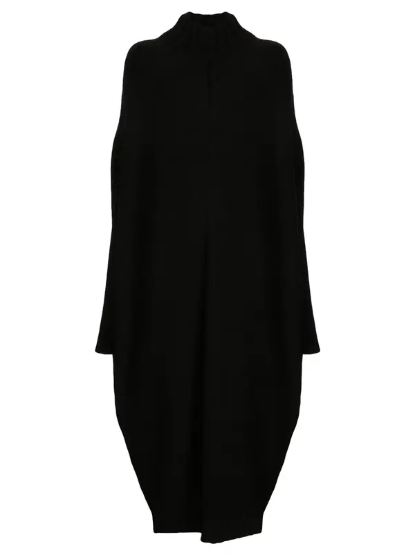 FORME D'EXPRESSION Mock-neck Knitted Midi Dress - Black
