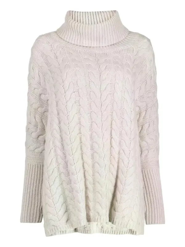 N.peal Roll-neck Cable-knit Jumper - Neutrals