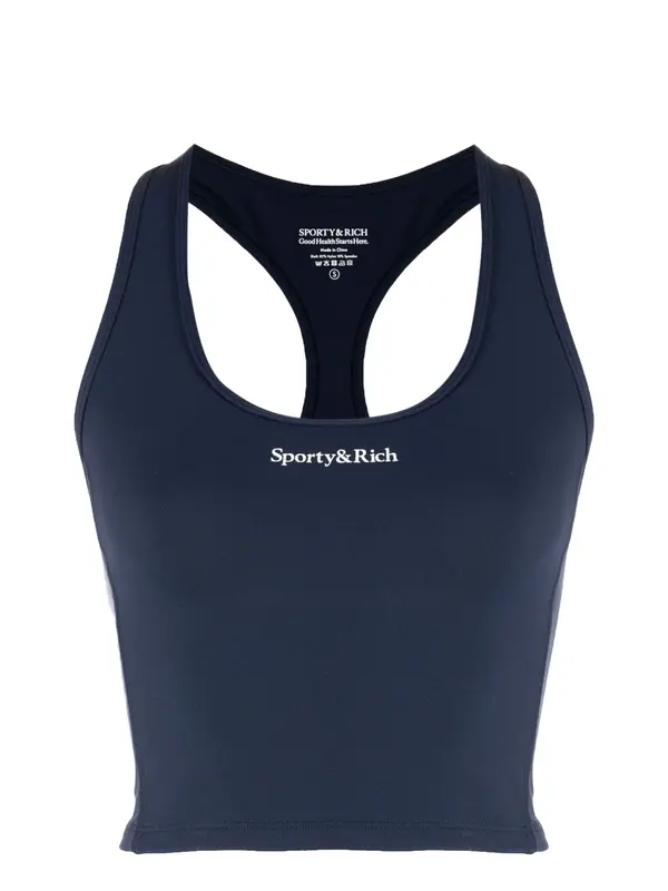SPORTY & RICH Logo-print Tank Top - Blue