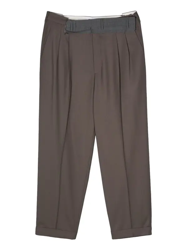 MAGLIANO Pleat-detail Wide-leg Trousers - Brown