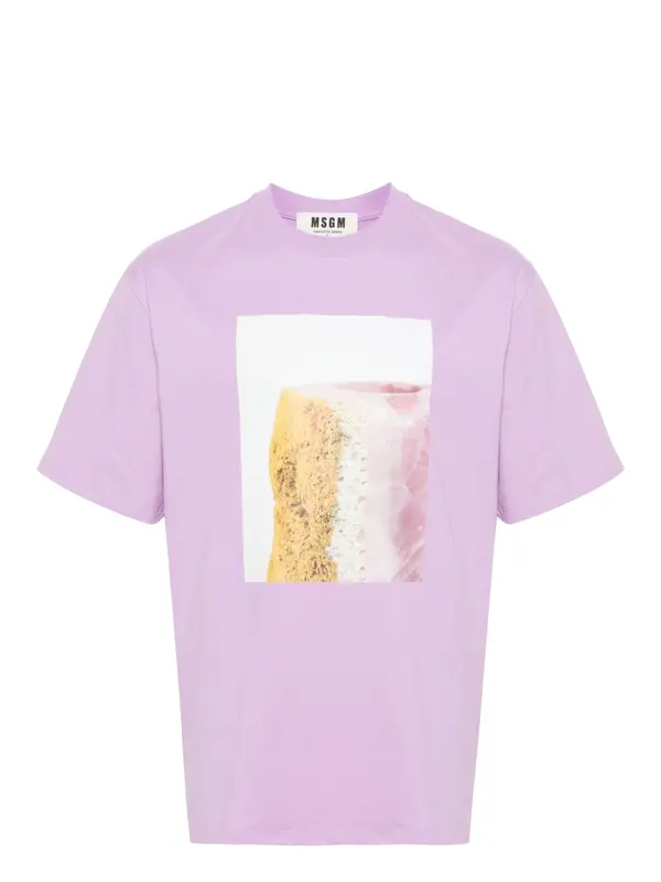 MSGM X Duccio Maria Gambi Photograph-print T-shirt - Purple