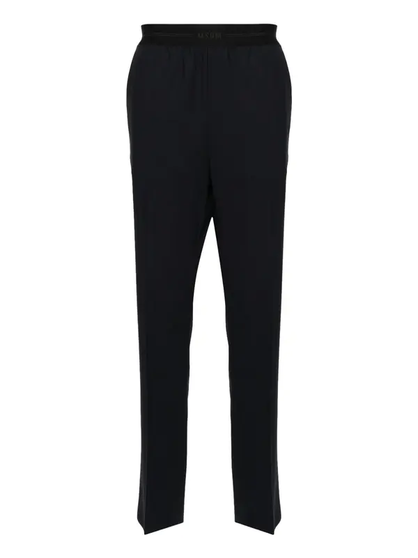 MSGM Logo-waistband Tailored Trousers - Blue