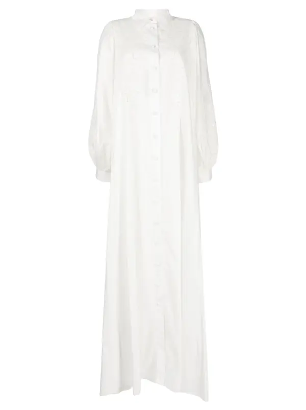 Elie Saab Laser-cut Embroidered Cotton Kaftan - White